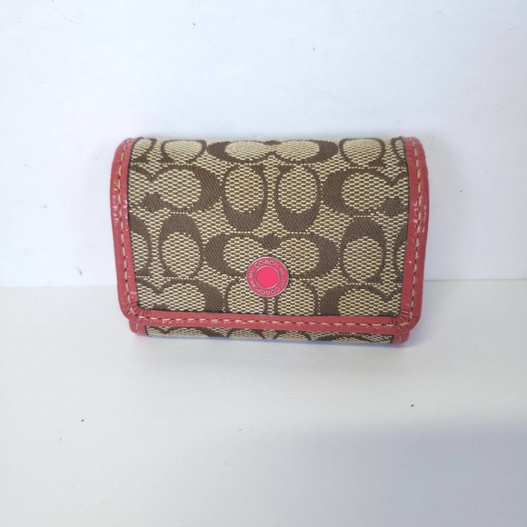 Coach | Bags | Coach Mini Mirror Case Pink Small Pouch Trifold ...